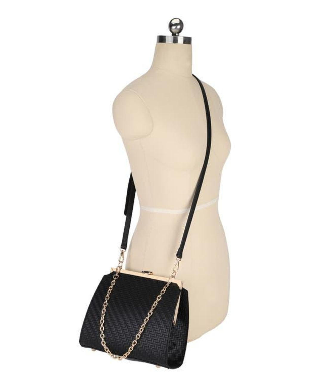 AOTA Nicky Herringbone Convertible Shoulder Bag in Black | Lyst