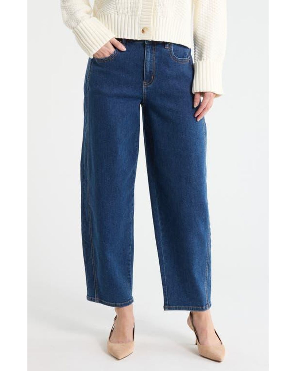 Vigoss Barrel Leg Jeans in Blue | Lyst