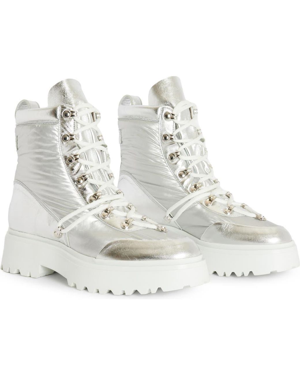 AllSaints Ker Metallic Boot in White | Lyst