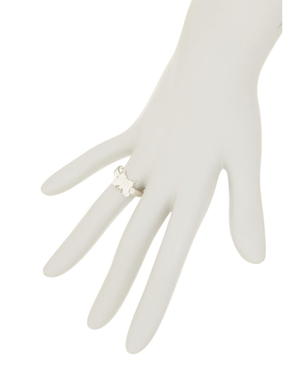Gucci Sterling Silver Trademark Butterfly Ring Size 7.25 in Metallic Lyst