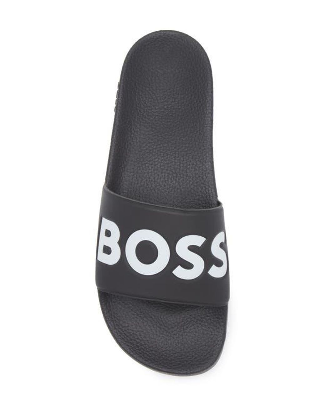 BOSS Aryeh Slide Sandal in White for Men | Lyst