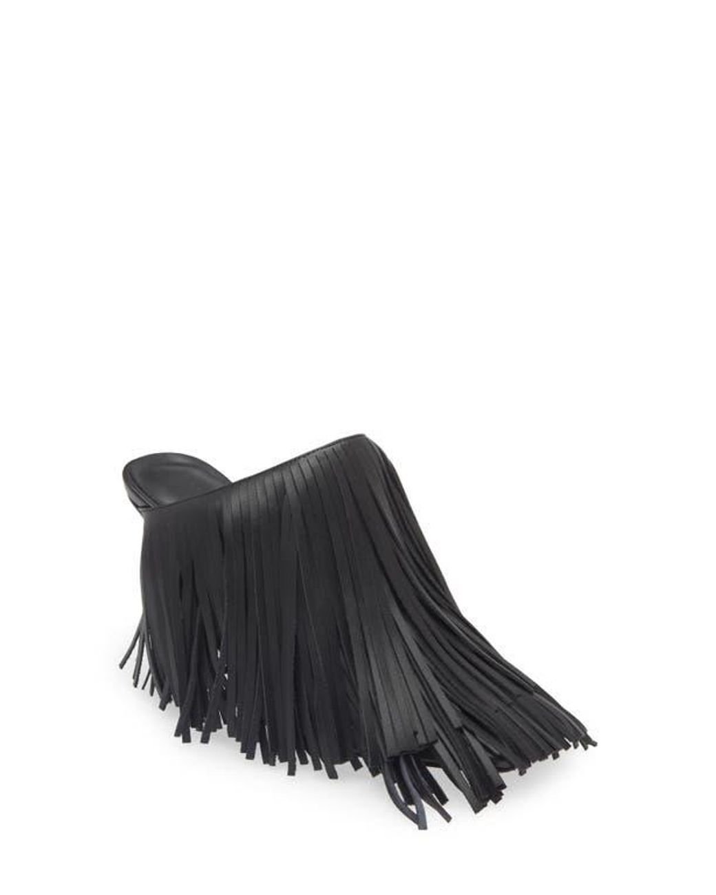 Jeffrey Campbell Margins Fringe Mule in Black | Lyst