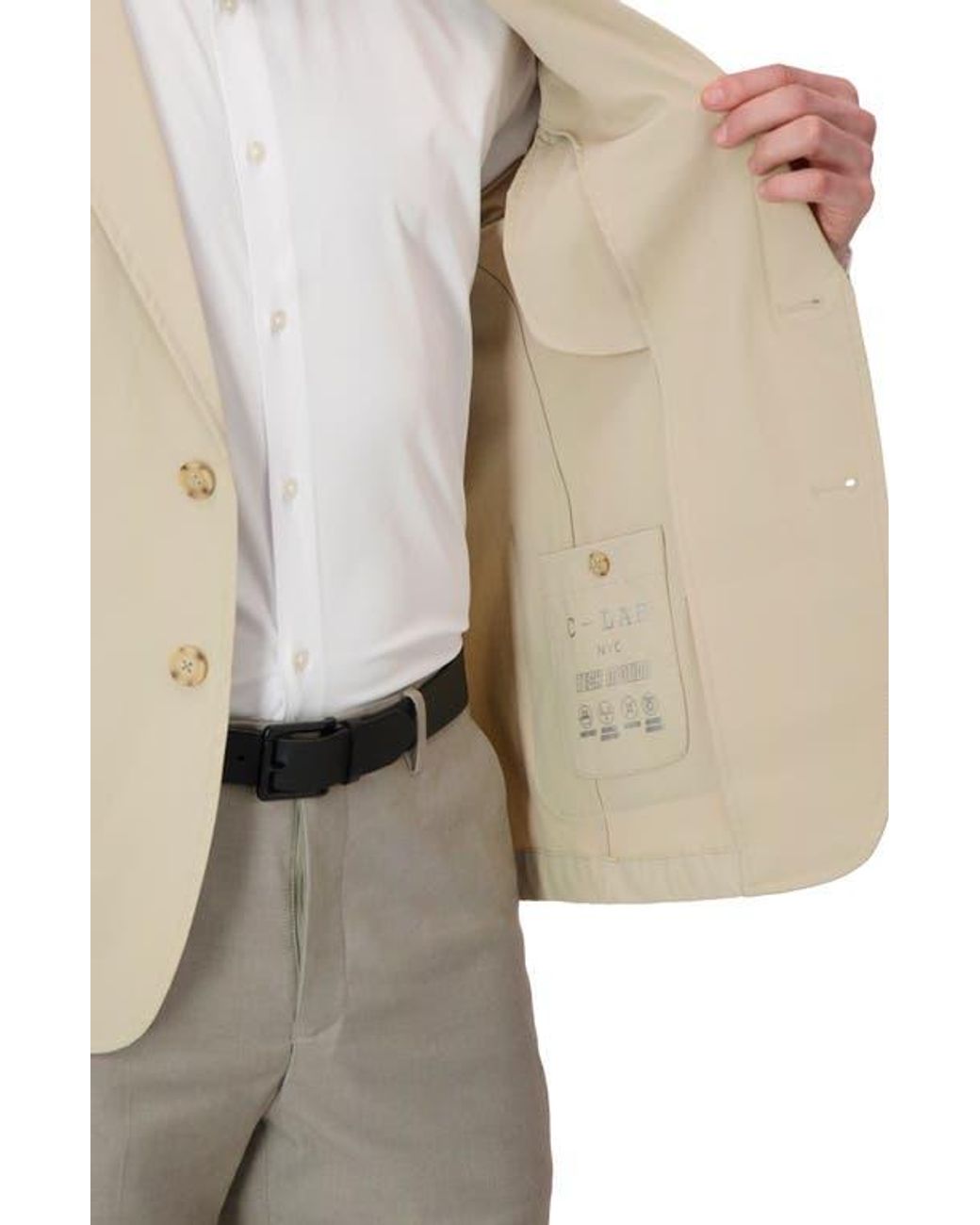 C-LAB NYC Packable Woven Tech Jacket in Natural for Men | Lyst