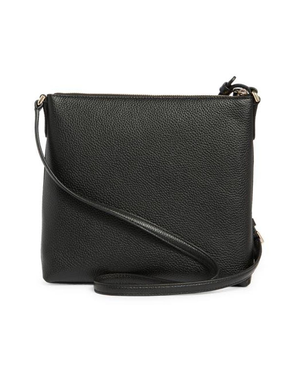 Kate Spade Jackson Top Zip Leather Crossbody Bag in Black | Lyst