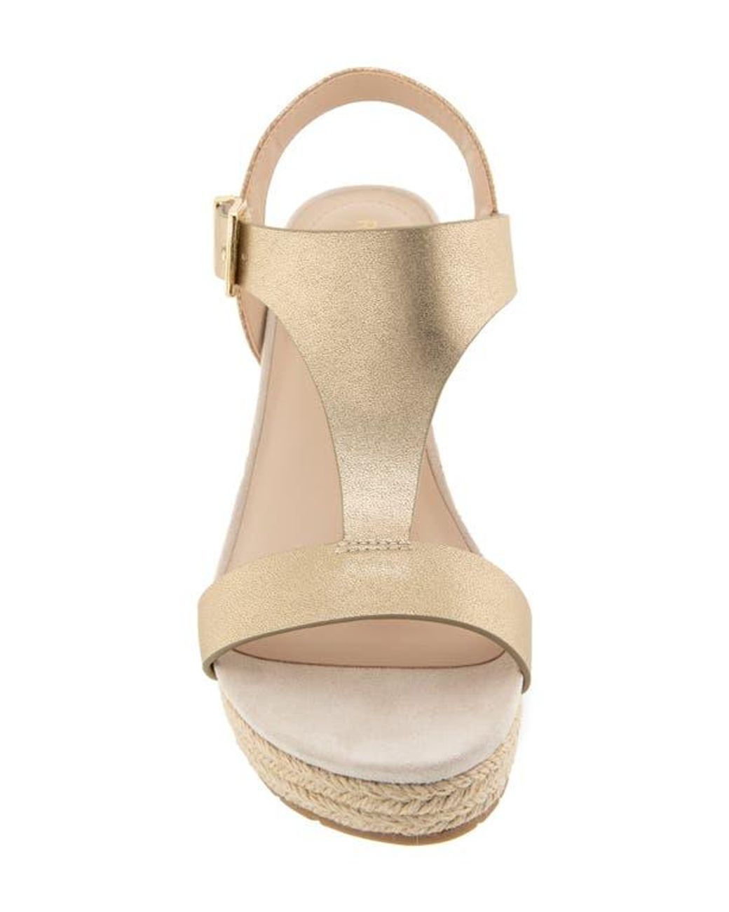 Kenneth Cole Card Platform Wedge Sandal in Natural | Lyst