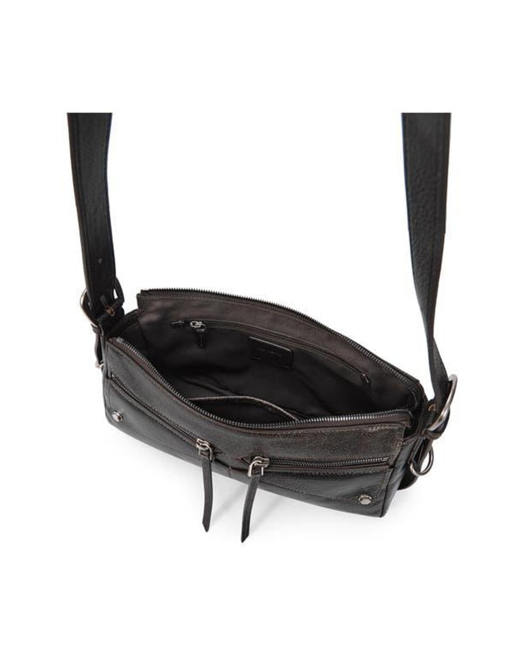 orYANY Moto Leather Shoulder Bag in Black | Lyst