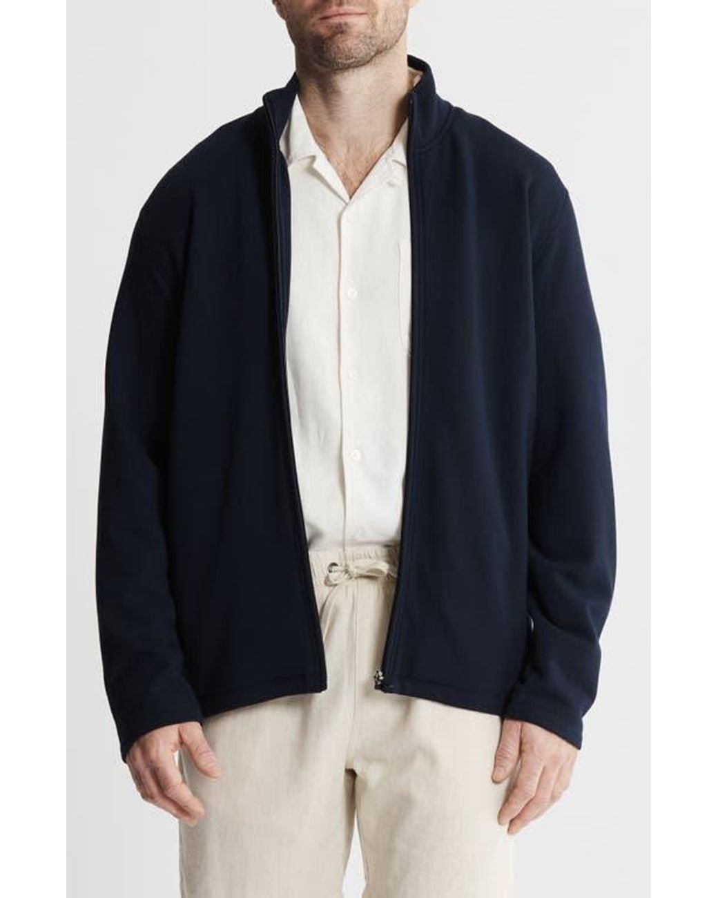 Jachs New York Tribeca Soft Touch Zip-Up Jacket in Blue for Men | Lyst