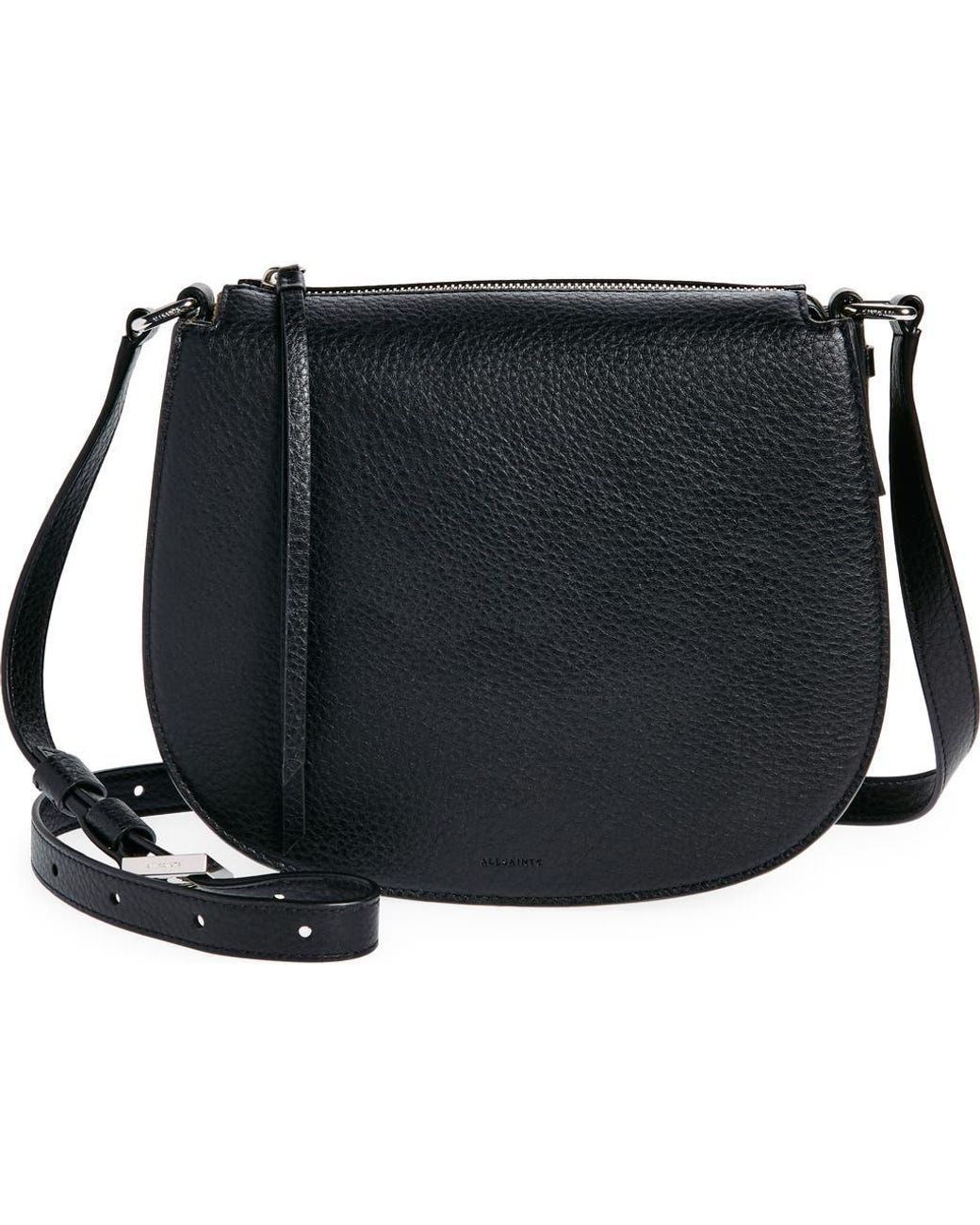 AllSaints Captain Round Crossbody Bag in Black | Lyst
