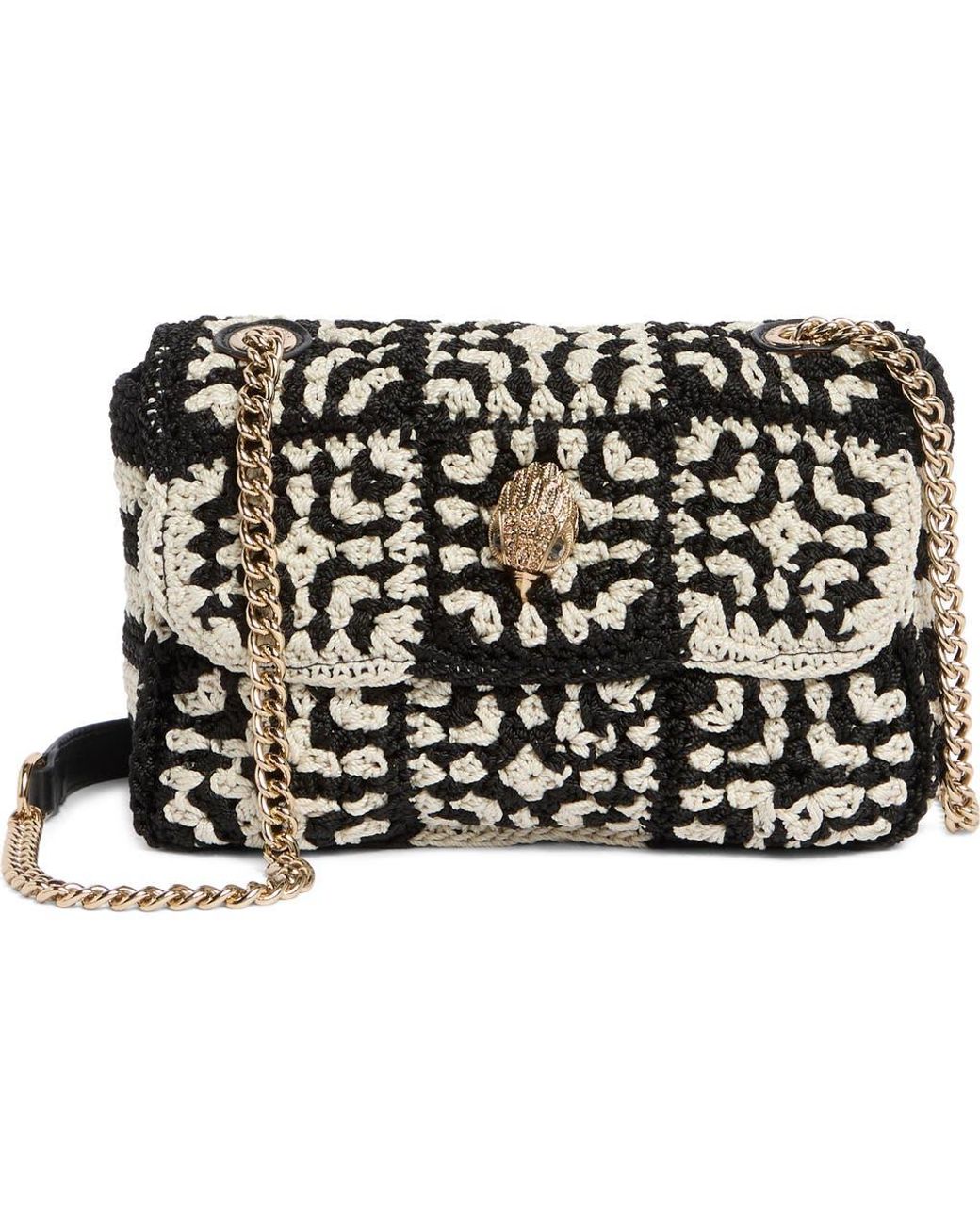 Kurt Geiger Kensington Crochet Crossbody Bag in Black | Lyst