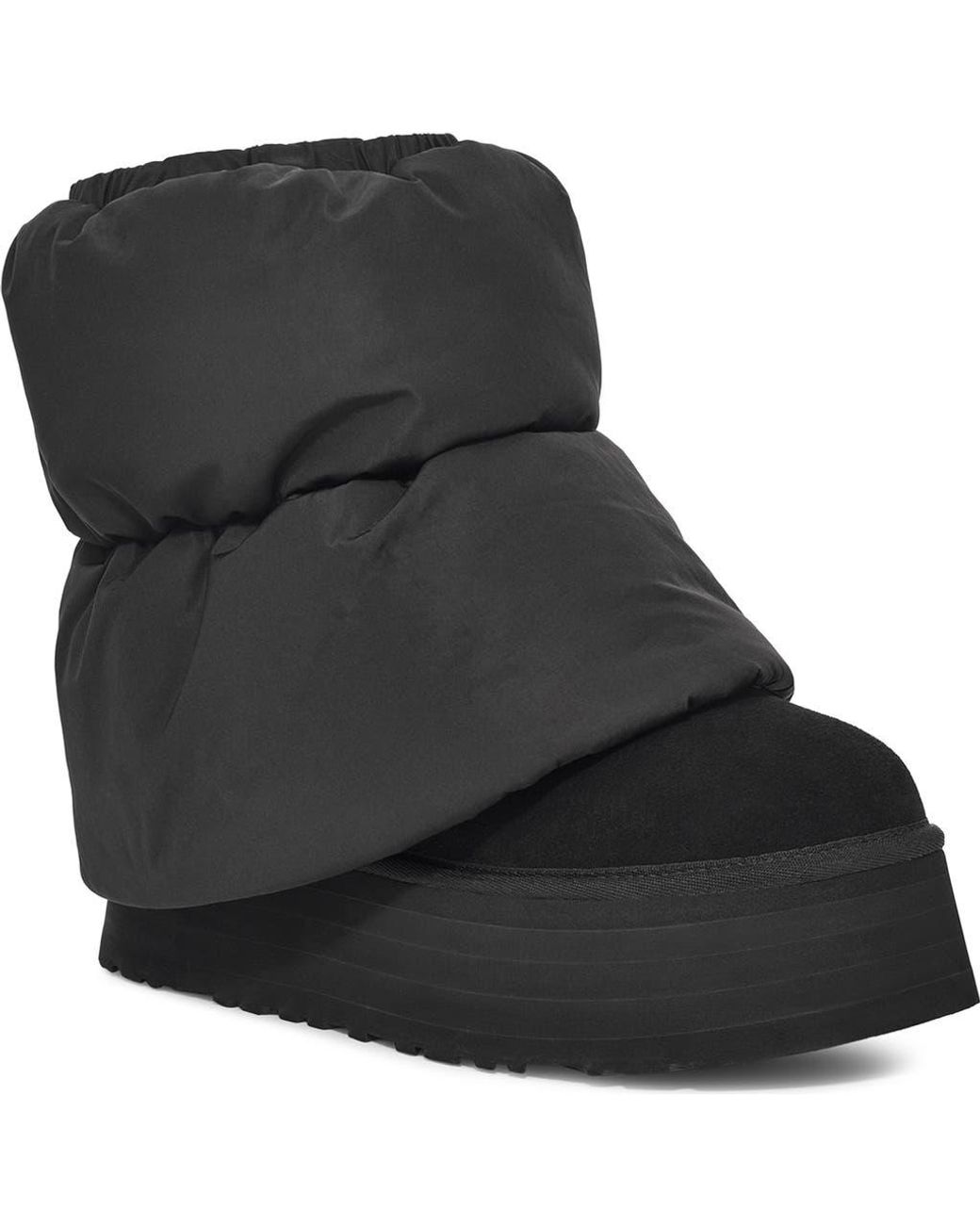 UGG Classic Mini Dipper Puffer Platform Boot in Black | Lyst