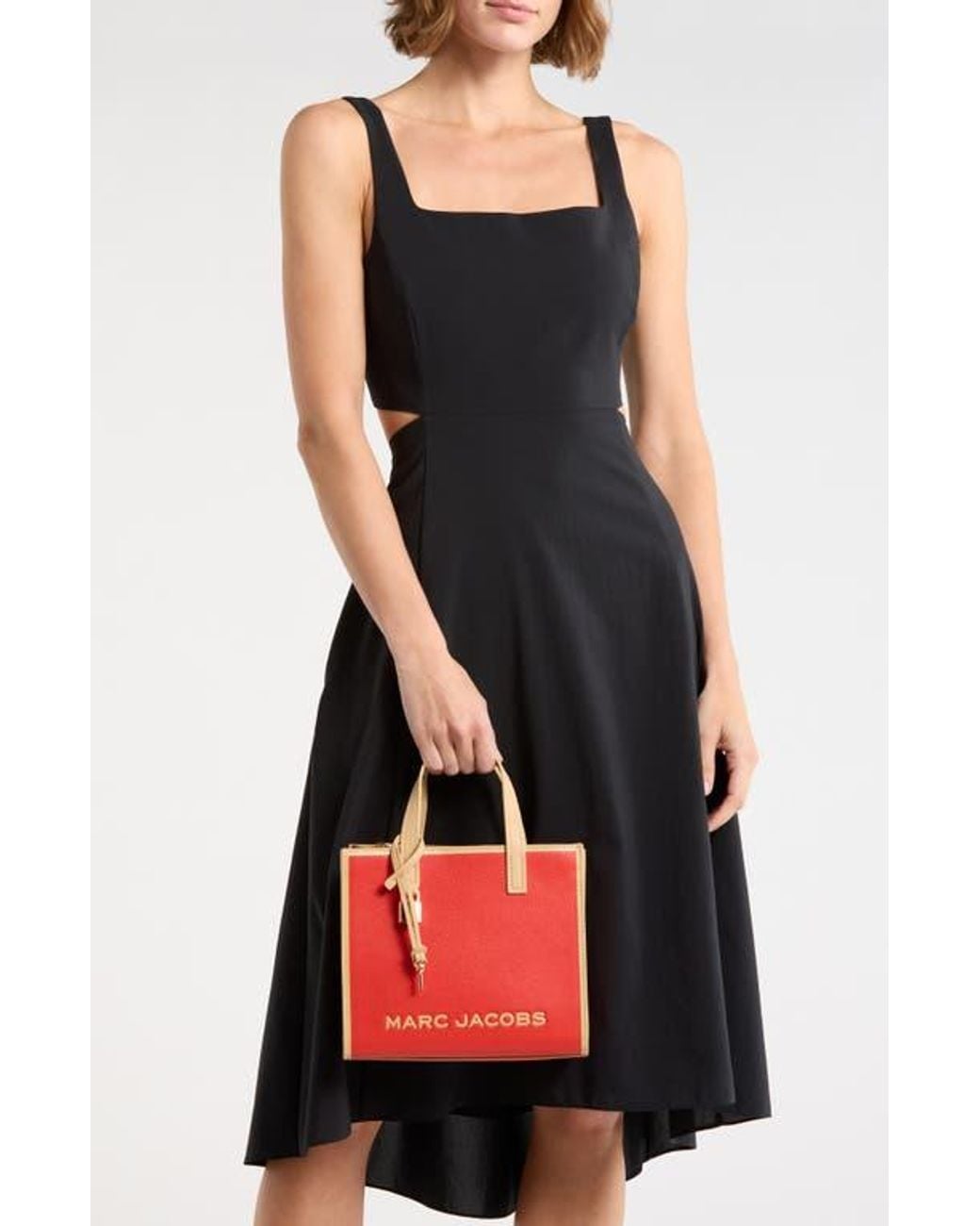 Marc Jacobs Bicolor Border Bold Grind Mini Grind Tote in Red | Lyst