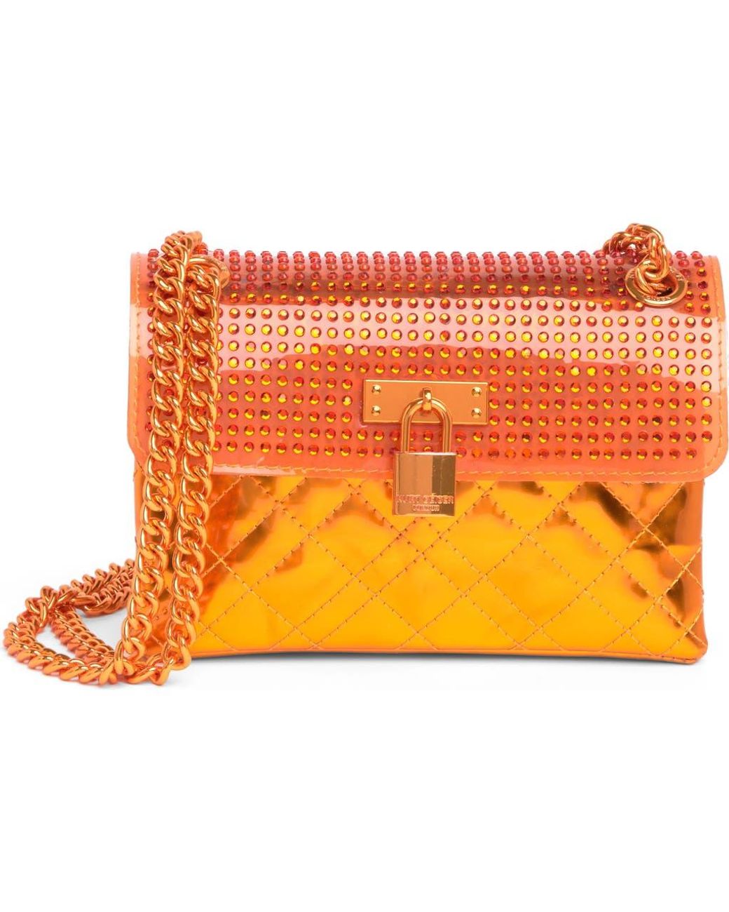 Kurt Geiger Mini Brixton Lock Shoulder Bag in Orange | Lyst