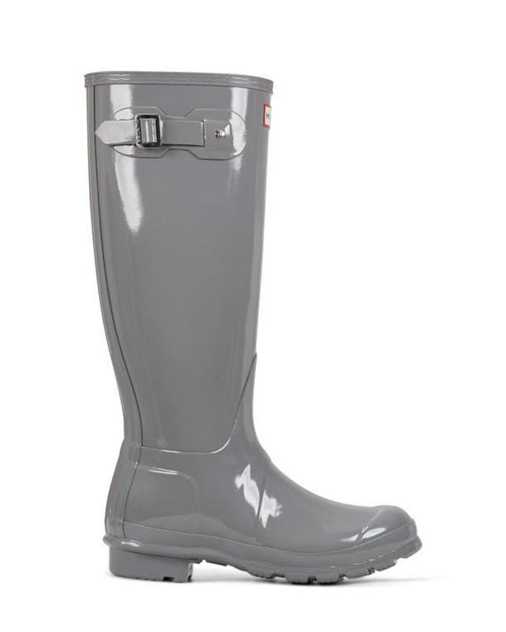 HUNTER Refined Tall Gloss Waterproof Rain Boot in Gray | Lyst