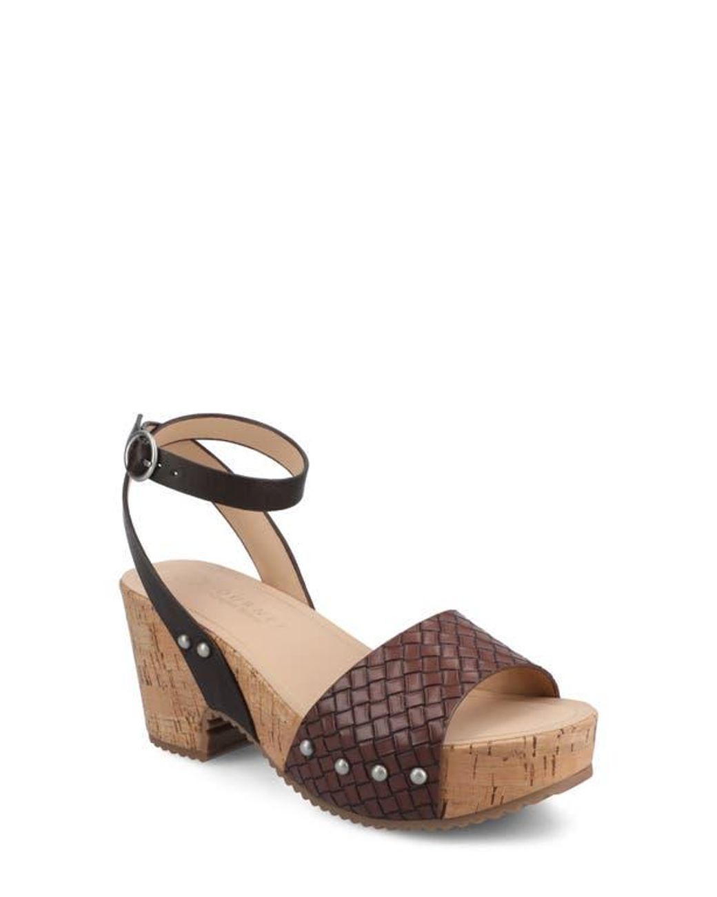 Journee Collection Vanessa Block Heel Platform Sandal in Brown | Lyst