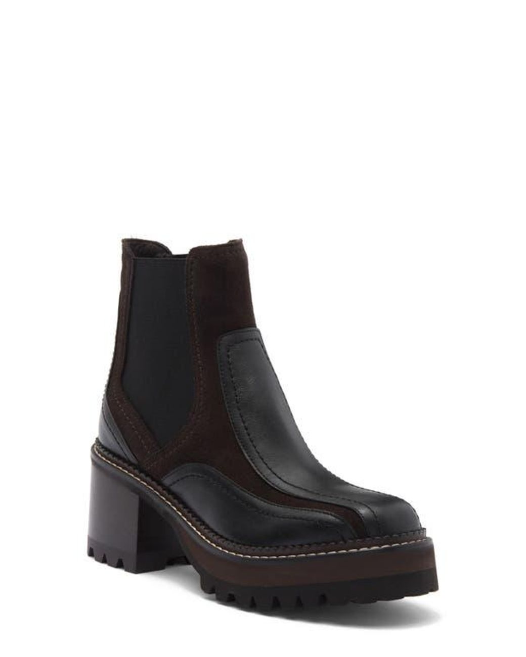Chloé Platform Chelsea Boot in Black | Lyst