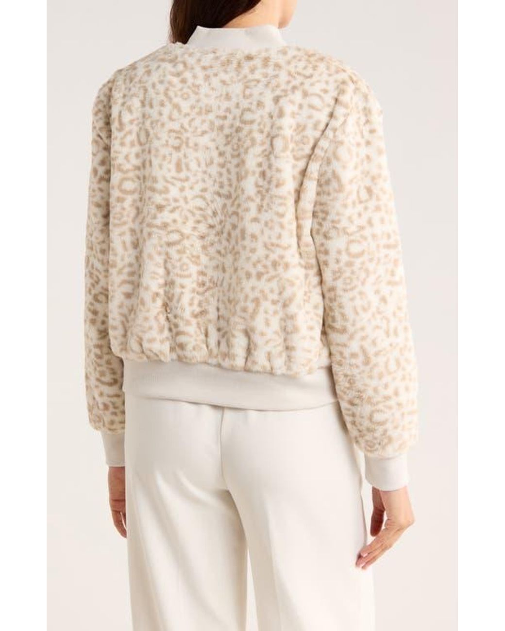 Sanctuary Luxe Faux Fur Zip Bomber Jacket in Natural | Lyst