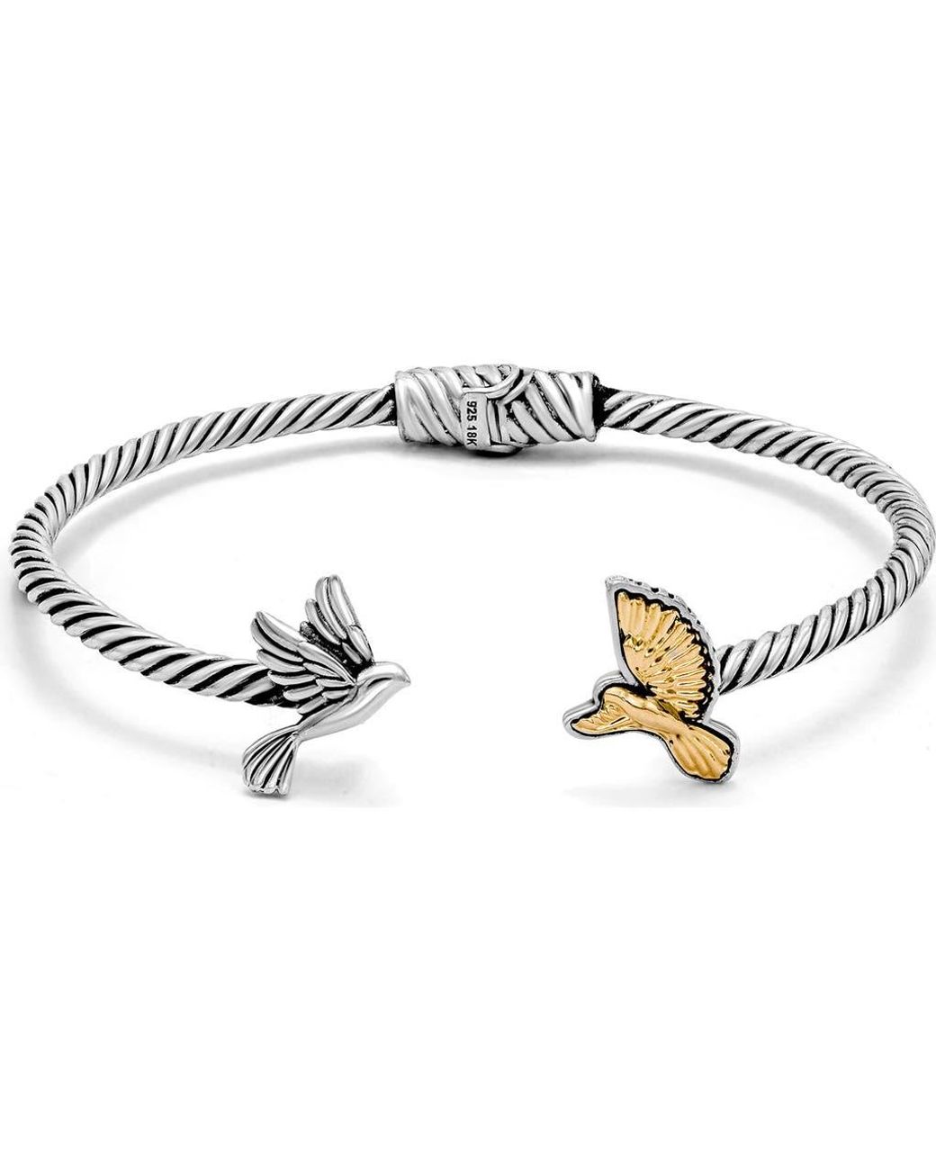 Samuel B. Sterling & 18K Bird Motif Hinge Bangle in Metallic | Lyst