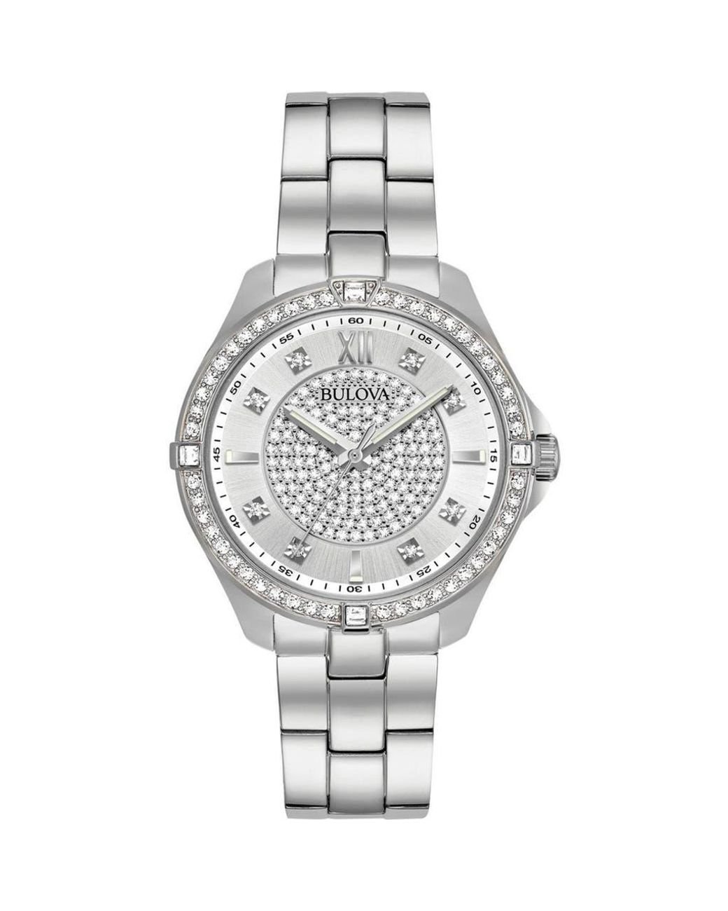 Bulova Crystal Bracelet Watch, 35Mm in Metallic | Lyst
