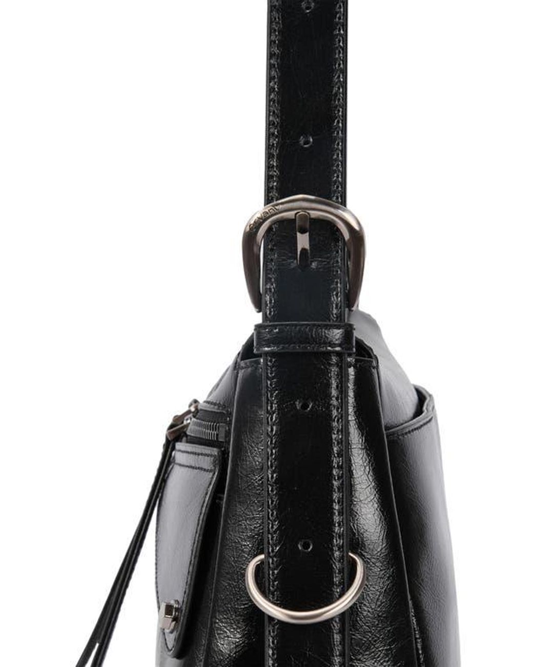 orYANY Moto Leather Shoulder Bag in Black | Lyst