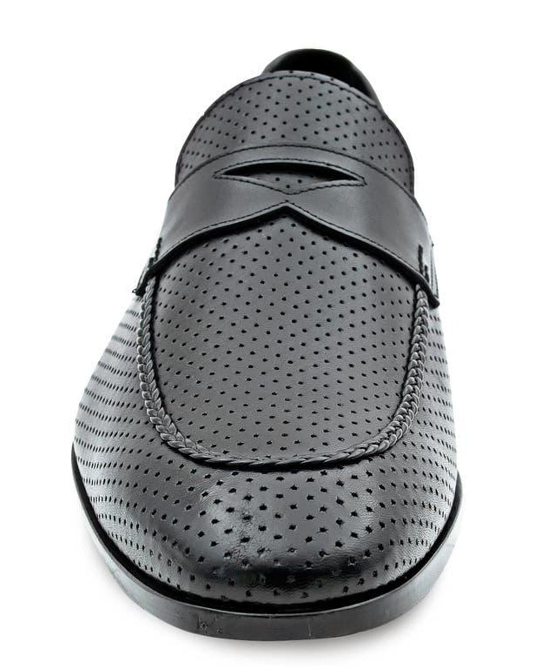 Mezlan Cueva Perforated Penny Loafer in Gray for Men | Lyst