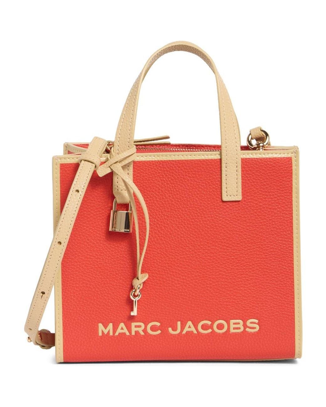 Marc Jacobs Bicolor Border Bold Grind Mini Grind Tote in Red | Lyst