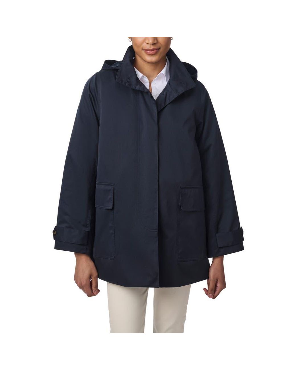 Bernardo Recycled Polyester Hooded Rain Jacket in Blue | Lyst