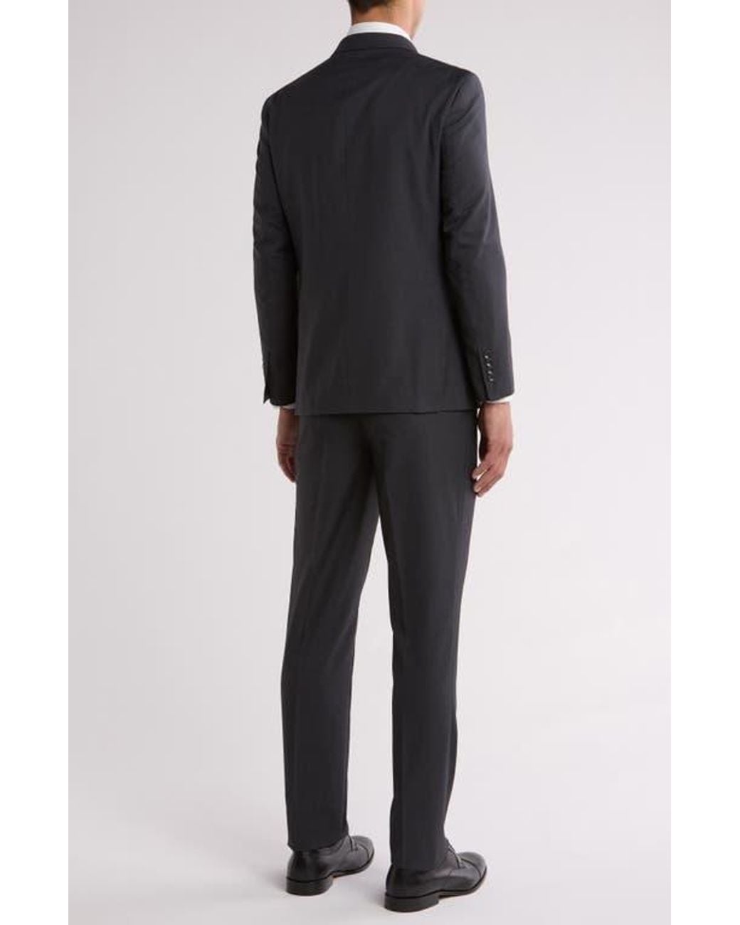 Gino Vitale Slim Fit Solid Double Breasted Suit in Black for Men | Lyst