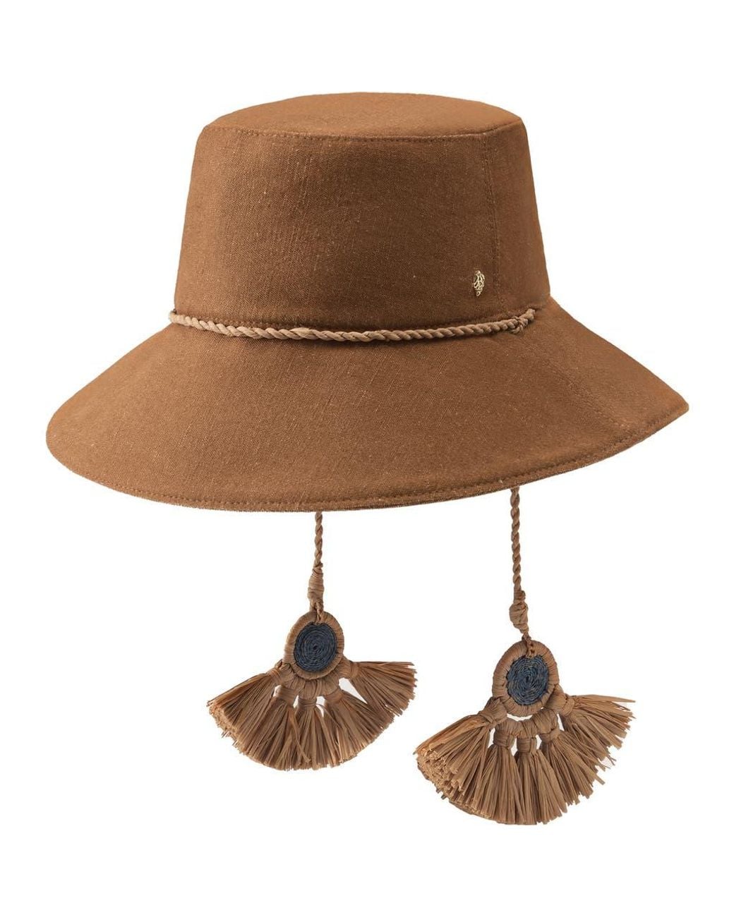Helen Kaminski Isla Cotton & Linen Blend Bucket Hat in Brown | Lyst