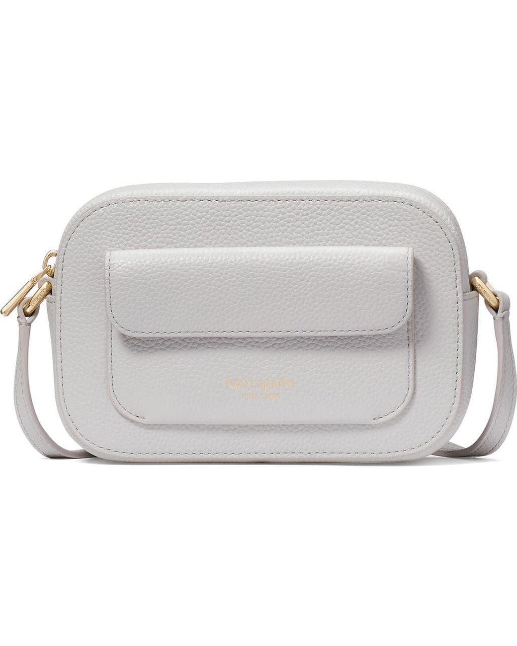 Kate Spade Ava Pebble Leather Crossbody Bag in Gray | Lyst