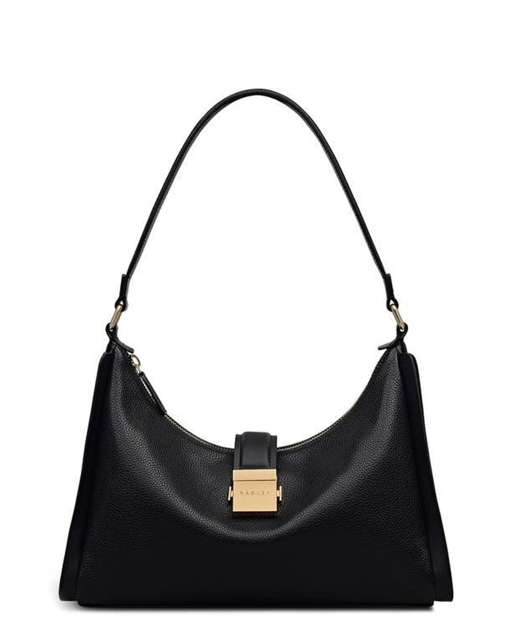Radley Sloane Mews Pebbled Leather Shoulder Bag in Black | Lyst