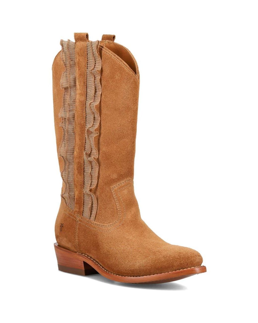 Frye Billy Ruffle Western Boot in Brown | Lyst