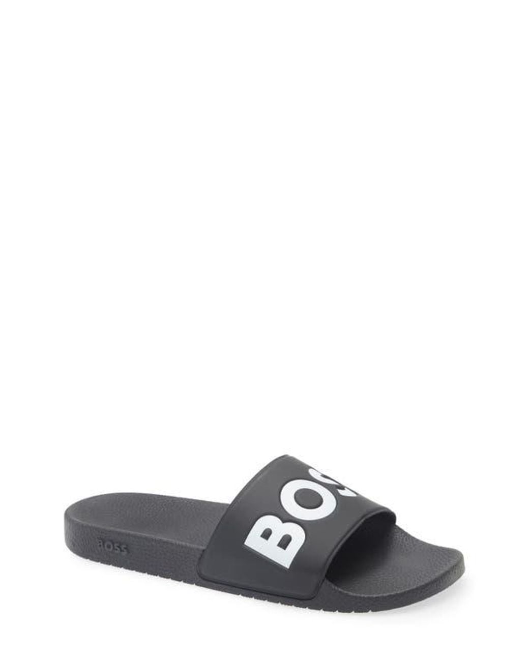 BOSS Aryeh Slide Sandal in White for Men | Lyst