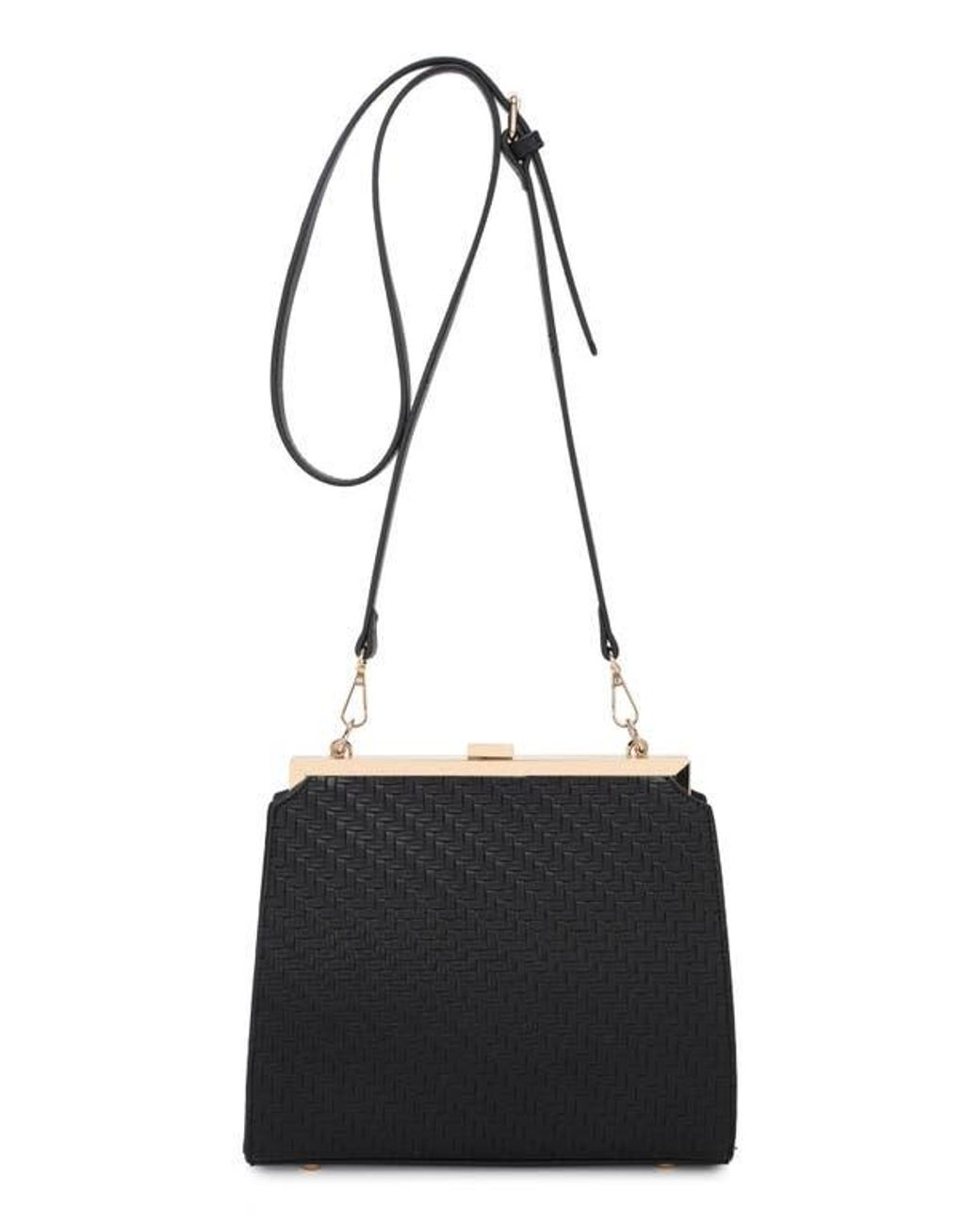 AOTA Nicky Herringbone Convertible Shoulder Bag in Black | Lyst