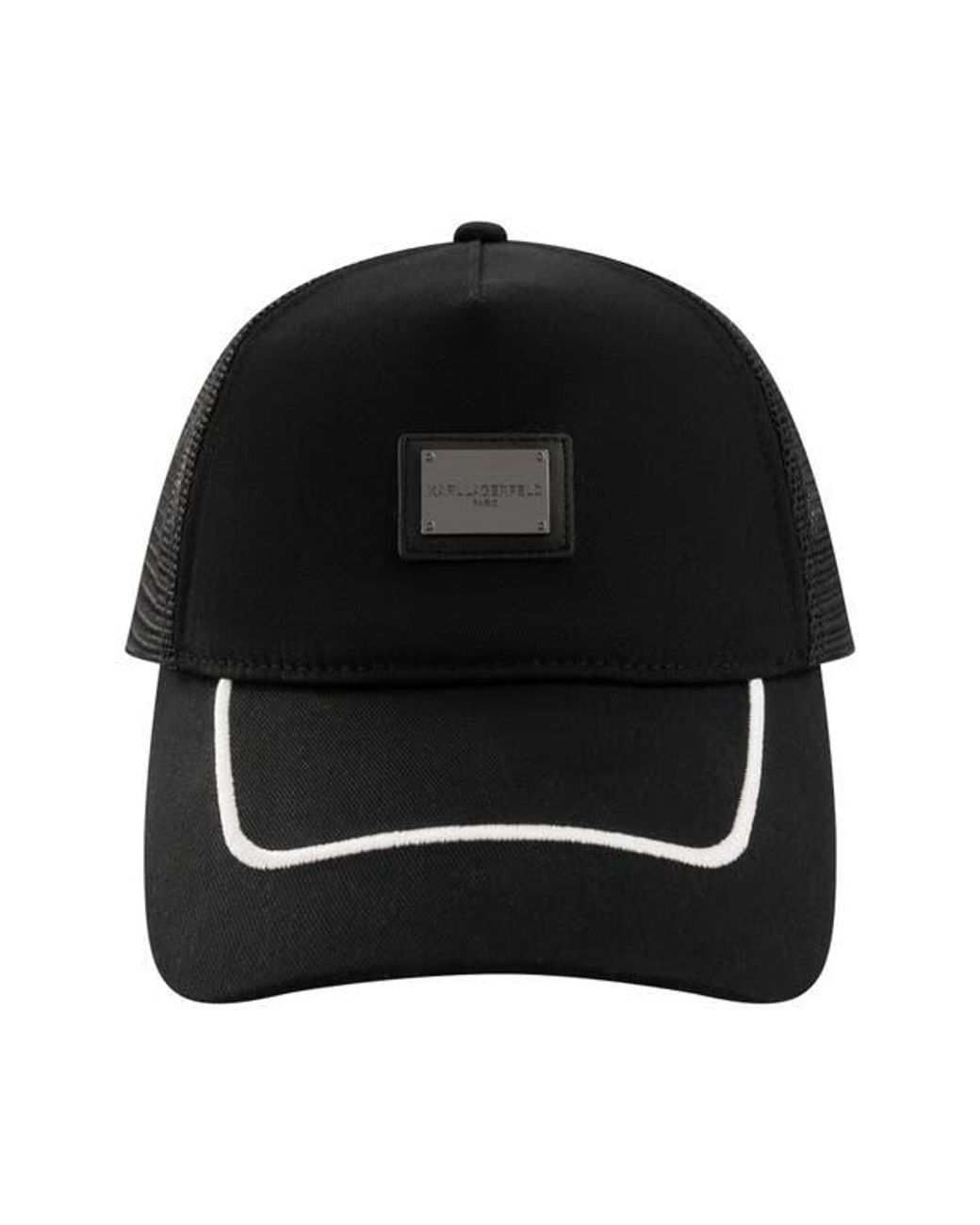 Karl Lagerfeld Plaque Patch Mesh Baseball Cap in Black for Men | Lyst