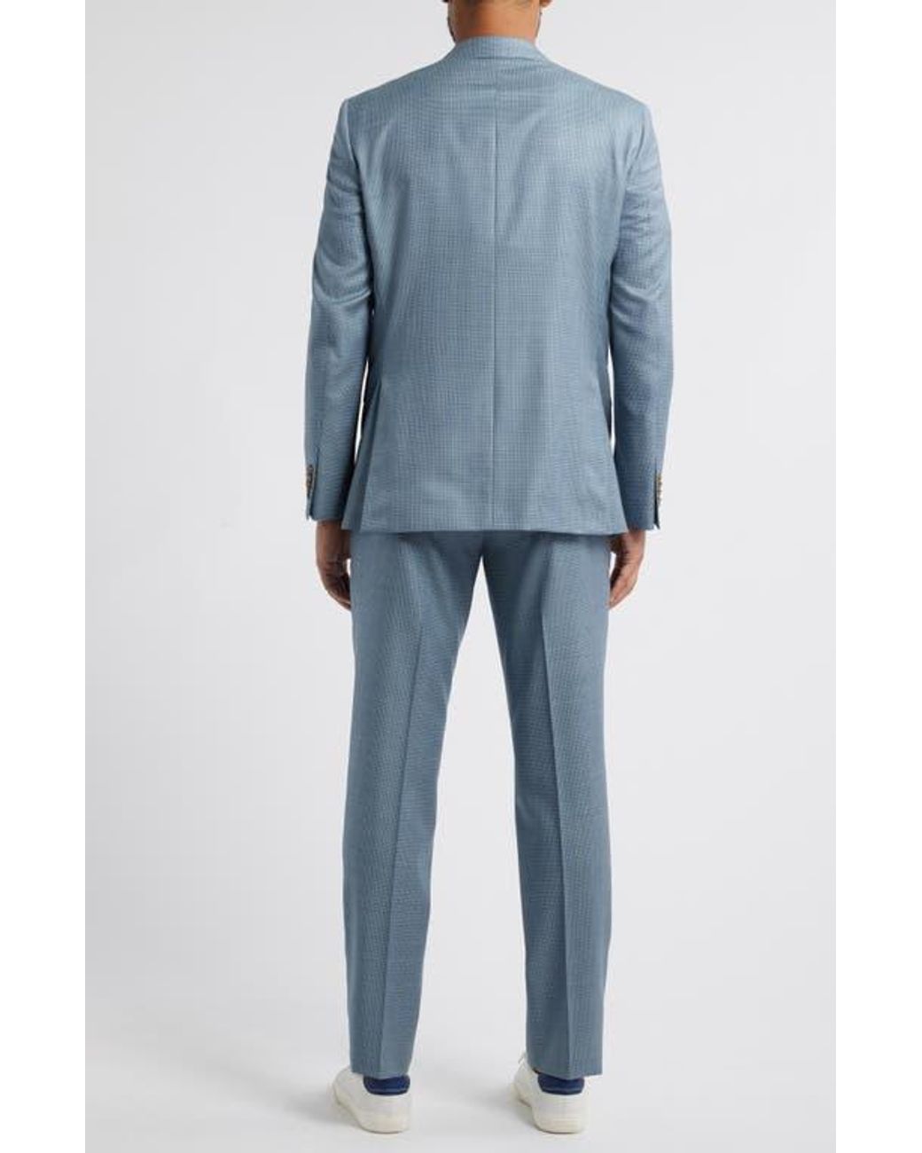 Jack Victor Esprit Microcheck Wool Suit in Blue for Men | Lyst