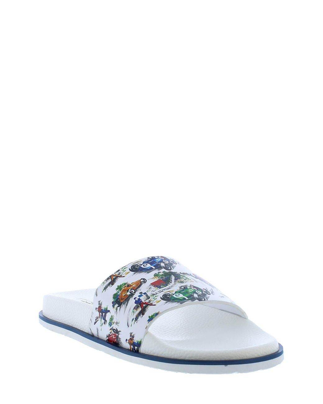 Robert Graham Leather Recon Slide Sandal in White for Men - Lyst