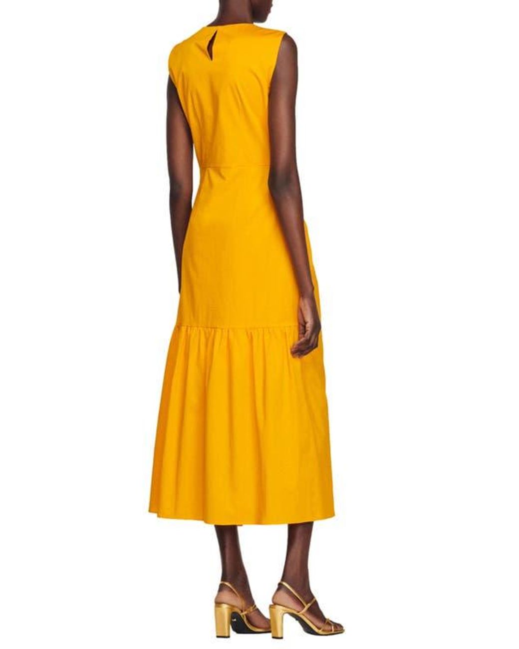 Sandro Rosie Midi Dress in Yellow | Lyst
