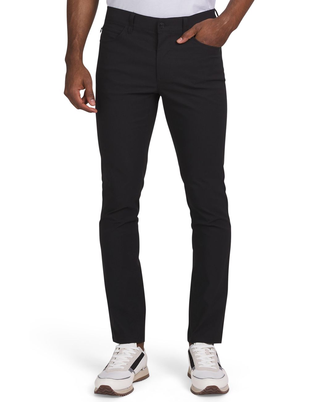 DKNY Essential Tech Stretch Pants in Black for Men | Lyst