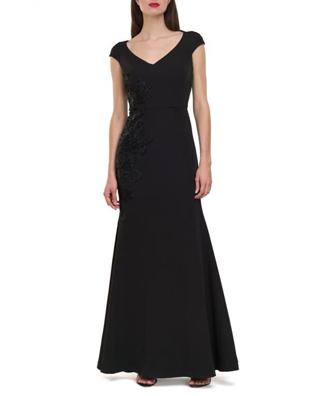 JS Collections Larisa Soutache Mermaid Gown in Black | Lyst