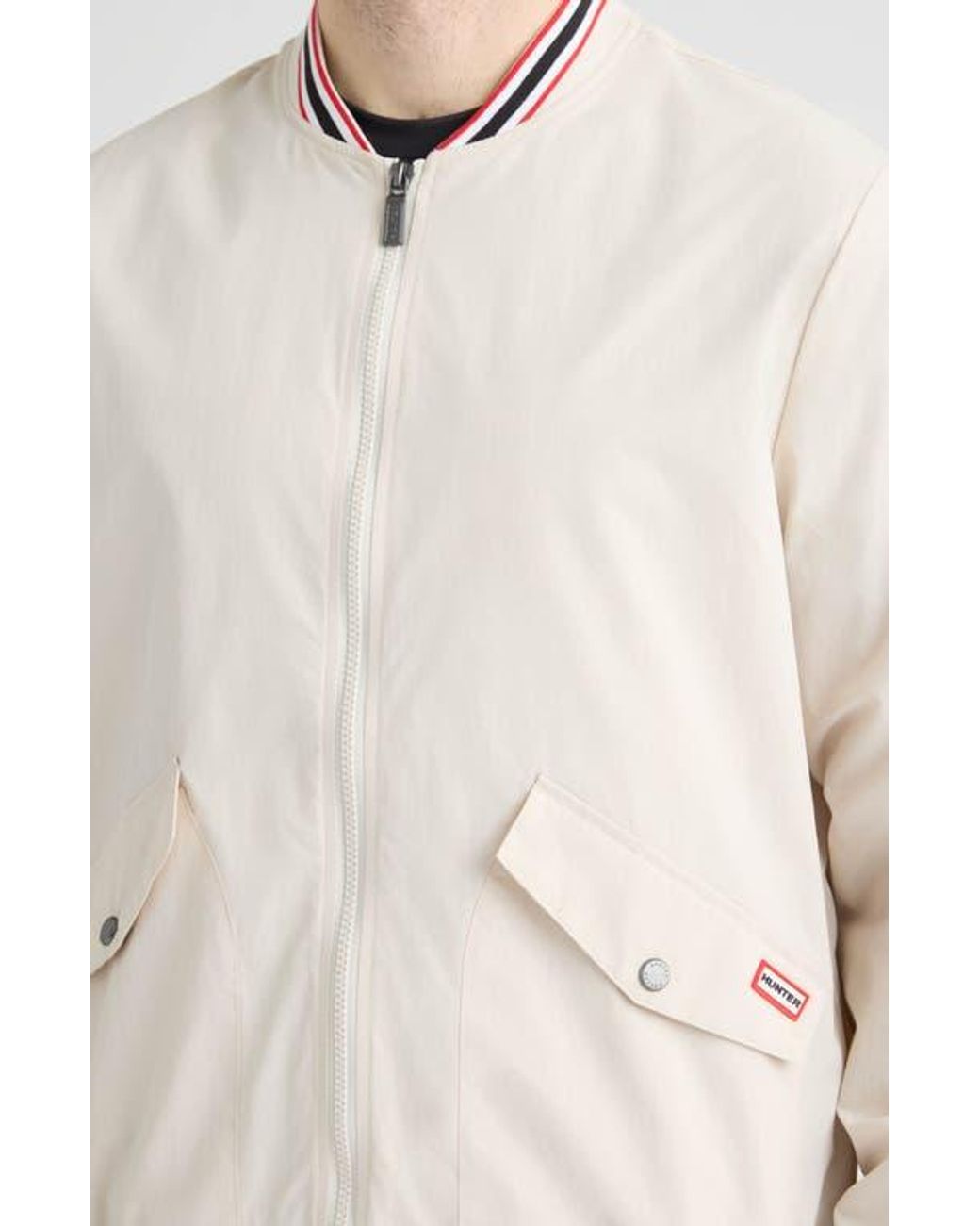 HUNTER Gaston Water Repellent Bomber Jacket in White for Men | Lyst