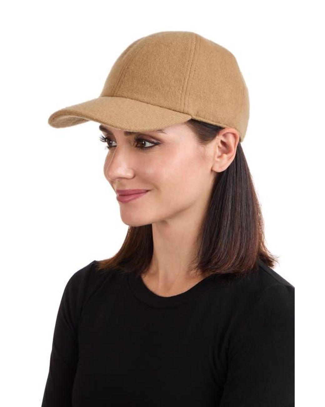 Amicale Wool & Cashmere Faux Shearling Lined Knit Baseball Cap in ...