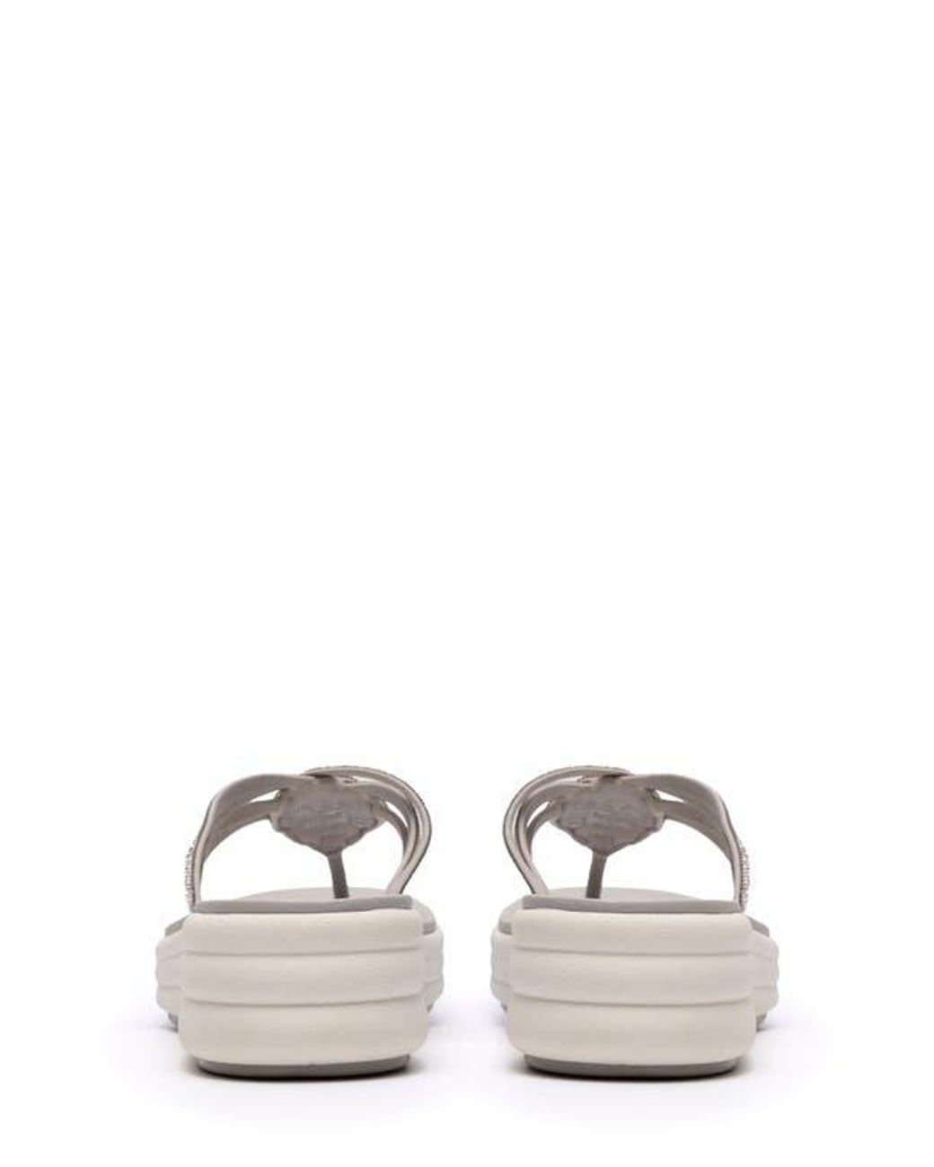Clarks Drift Gem Wedge Flip Flop in White | Lyst