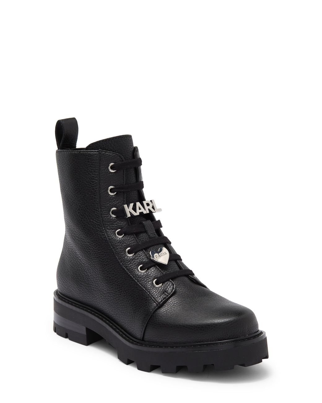 Karl Lagerfeld Monica Combat Boots in Black | Lyst