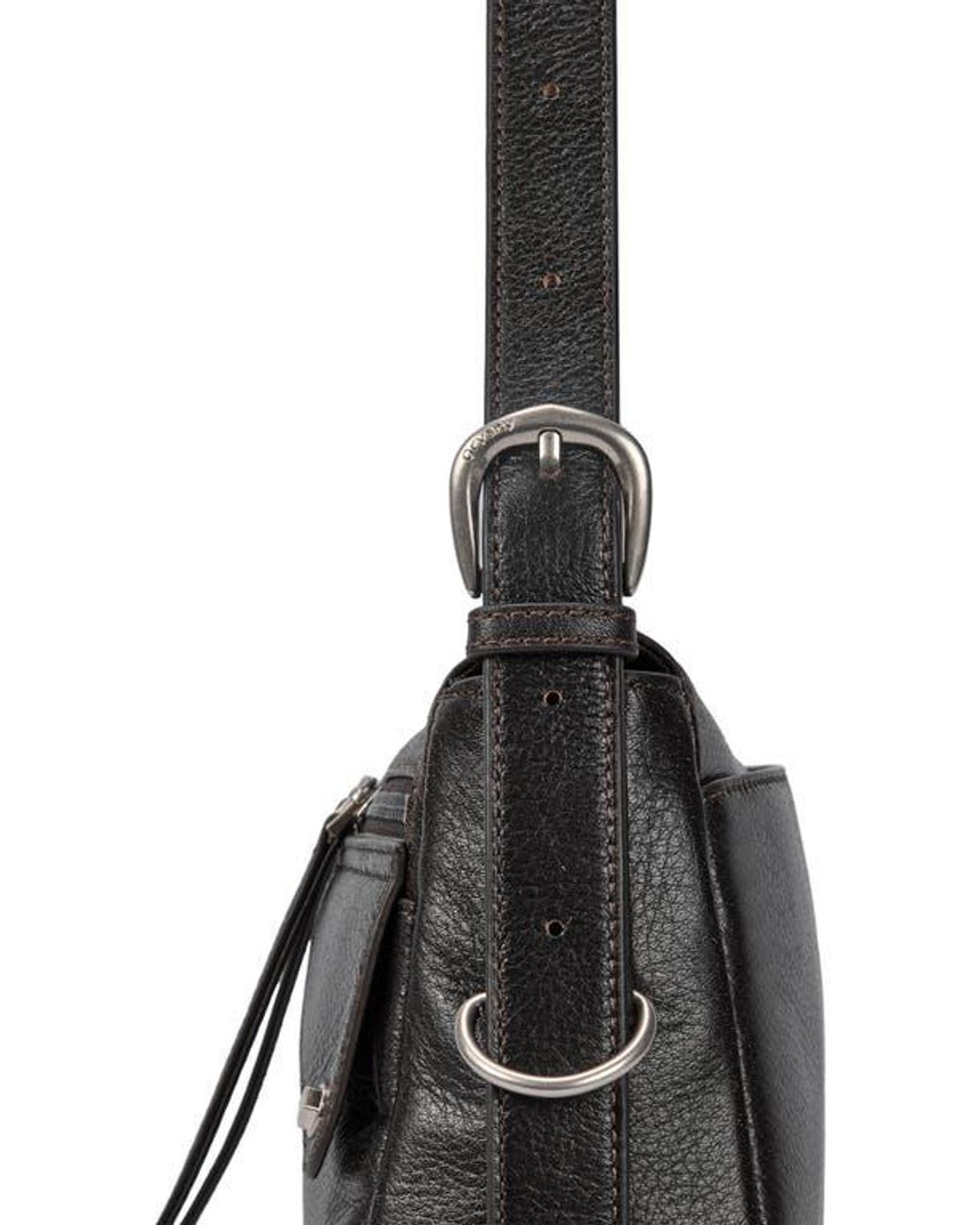 orYANY Moto Leather Shoulder Bag in Black | Lyst