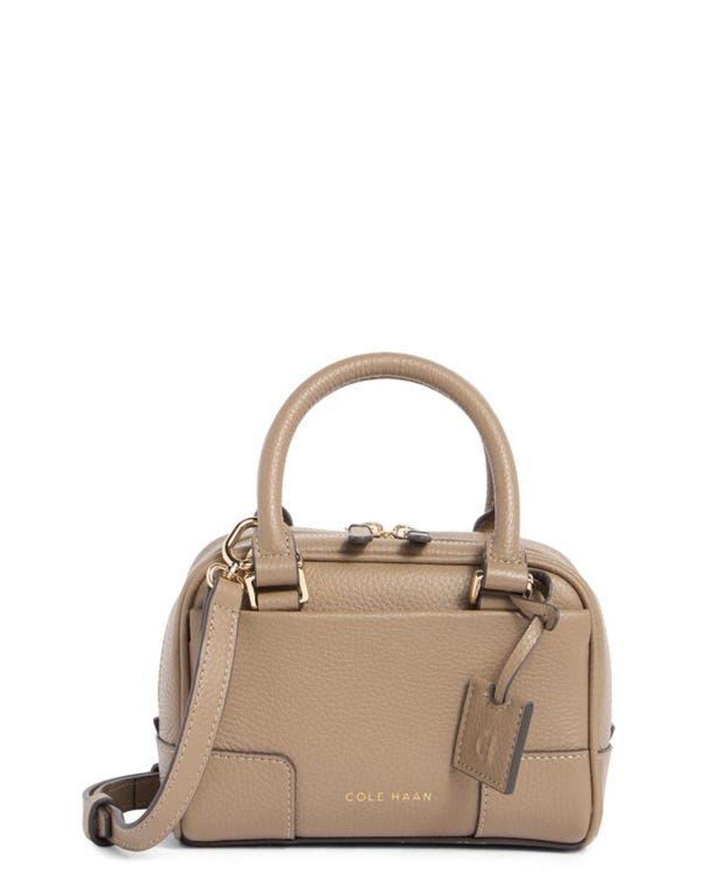 Cole Haan Beverly Mini Satchel Bag in Natural | Lyst