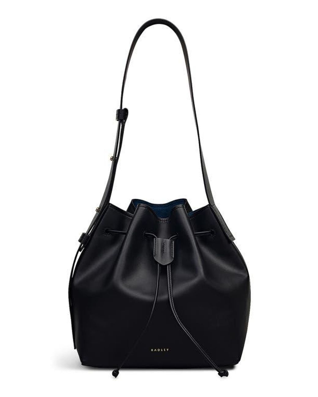 Radley York Leather Bucket Bag in Black | Lyst