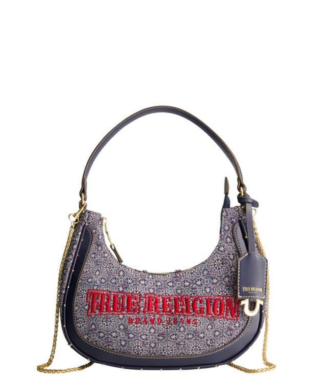 TRUE RELIGION Logo Small Hobo Bag in Purple | Lyst