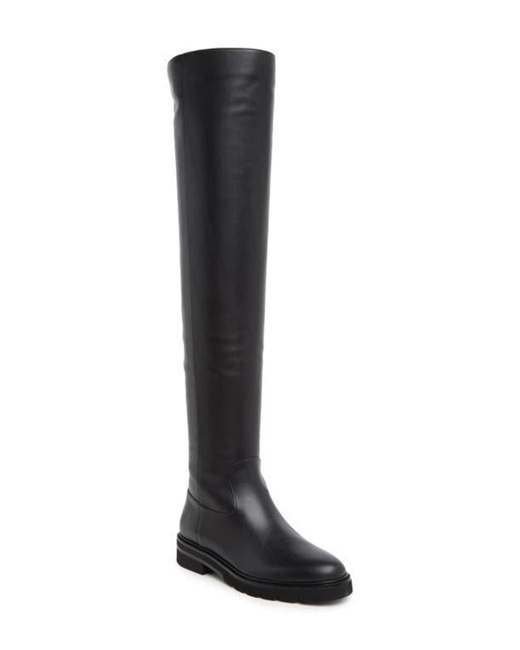Stuart Weitzman Chicago Over-The-Knee Lug Boot in Black | Lyst