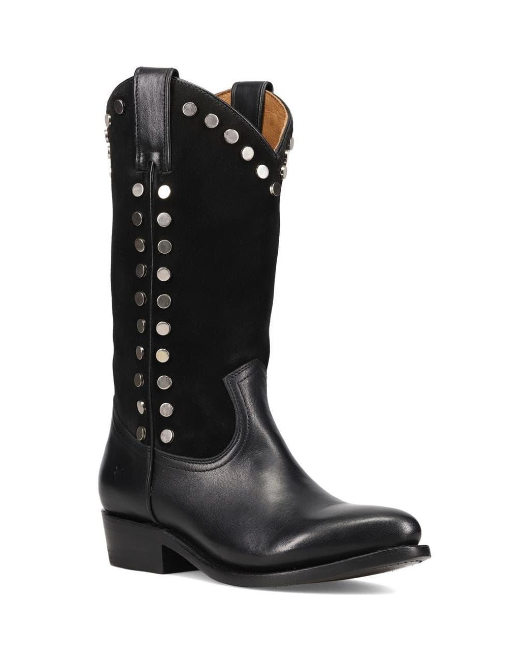 Frye Billy Stud Western Boot in Black | Lyst