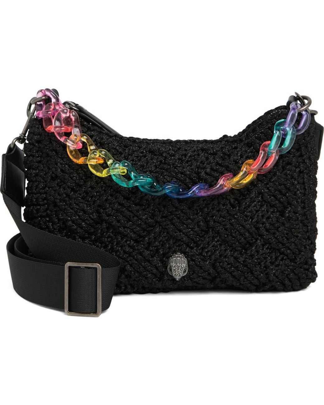 Kurt Geiger Crochet Crossbody Bag in Black | Lyst